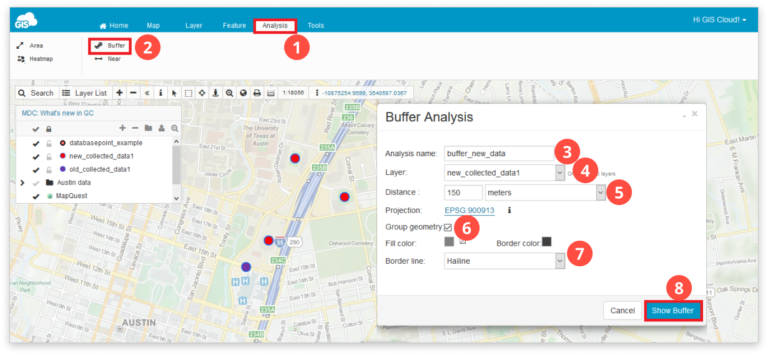 How to create a Buffer? – GIS Cloud Learning Center