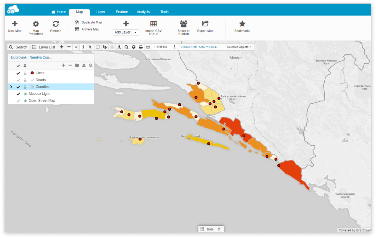 How to classify data in a map? – GIS Cloud Learning Center