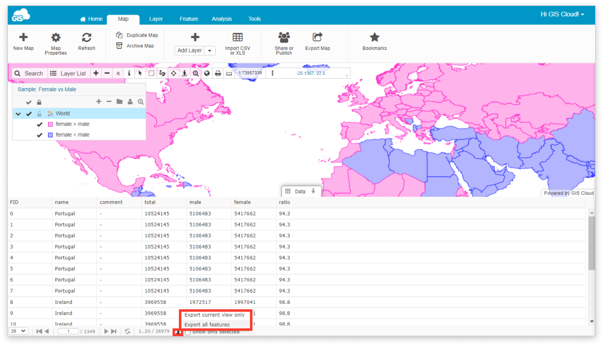 Editing Attribute Data In An External Application Gis Cloud Learning Center