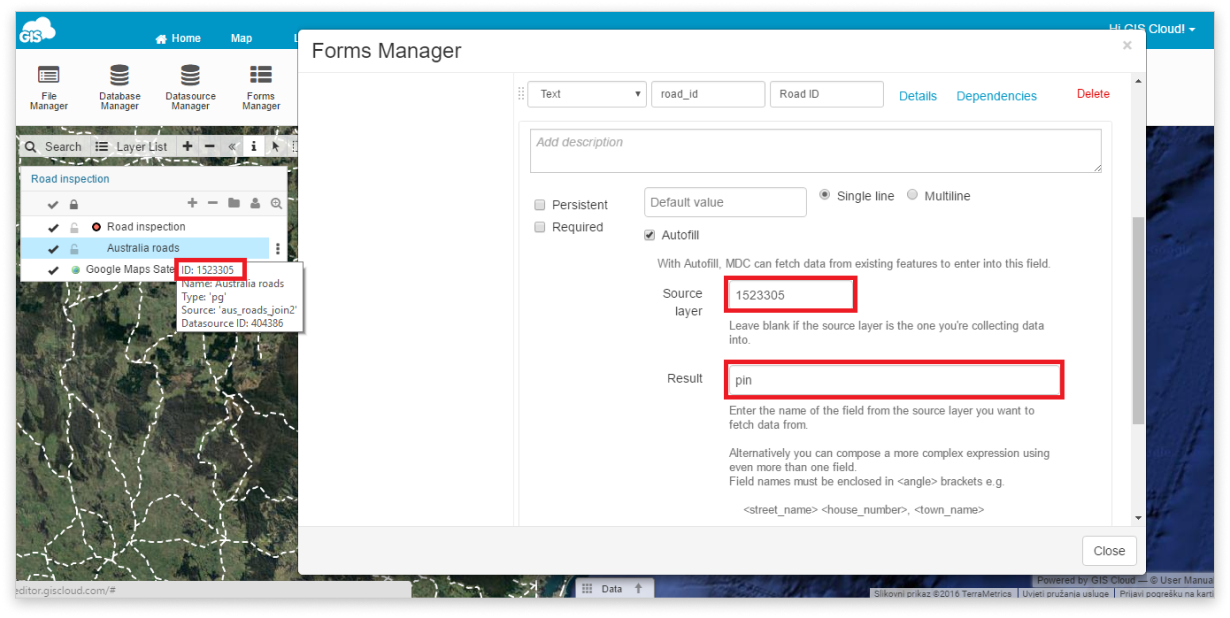 How to set up Autofill option in GIS Cloud? – GIS Cloud Learning Center