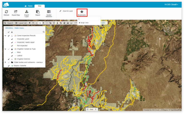 Bookmarks in Map Viewer – GIS Cloud Learning Center