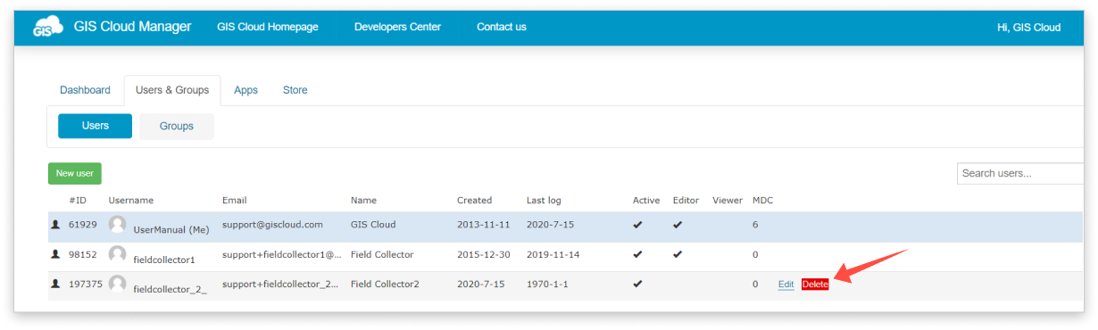 How To Delete An Account Gis Cloud Learning Center