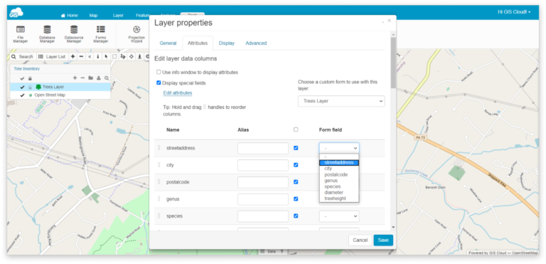 How to create a form for data collection in Map Editor? – GIS Cloud Learning Center