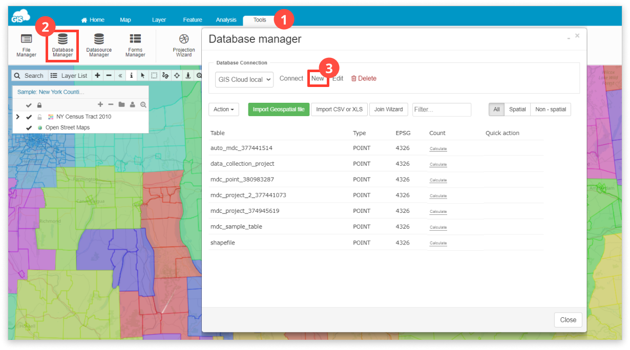 How to connect to an external database? – GIS Cloud Learning Center