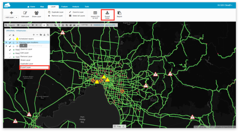 Export Layer In Map Editor Gis Cloud Learning Center
