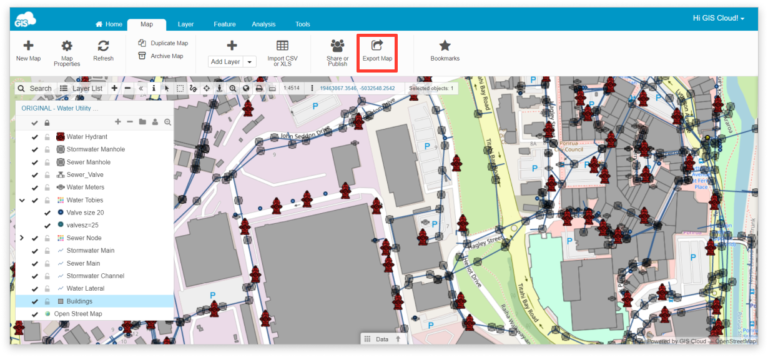 Export Map in Map Editor – GIS Cloud Learning Center
