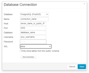 How to connect to an external database? – GIS Cloud Learning Center