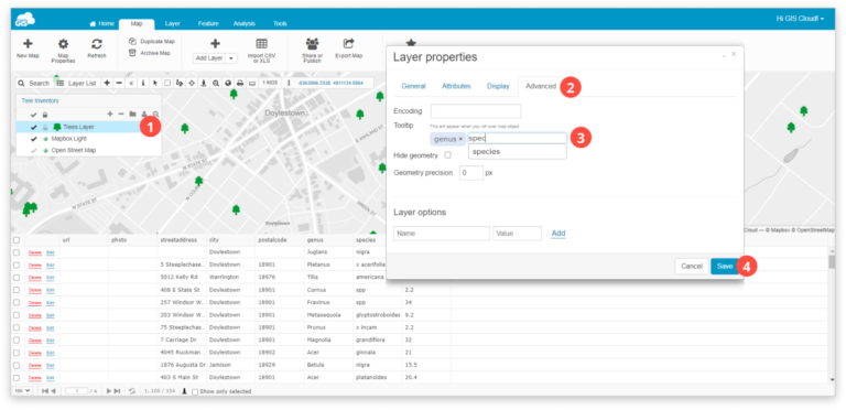 How to add labels to your map? – GIS Cloud Learning Center