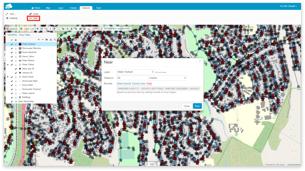 Near Analysis Gis Cloud Learning Center