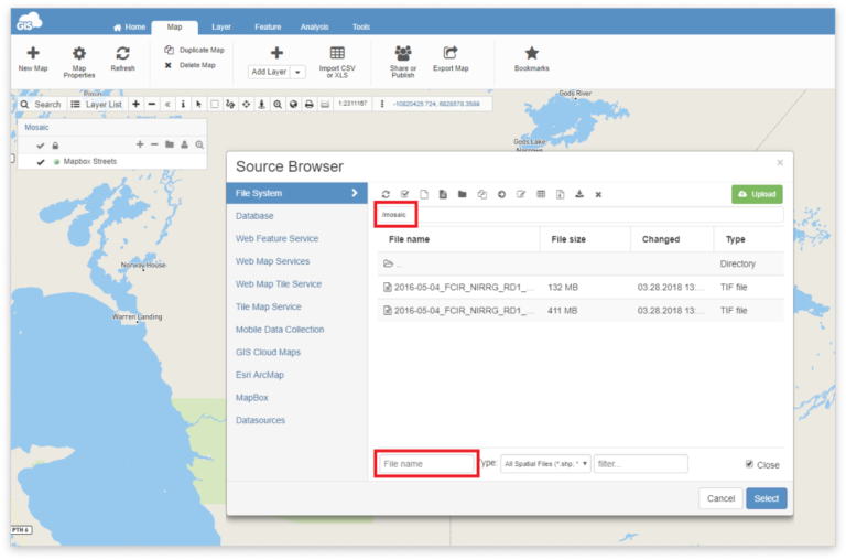 How to add raster mosaic? – GIS Cloud Learning Center