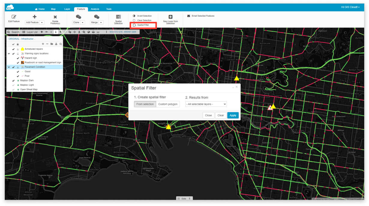 Spatial Filter – GIS Cloud Learning Center