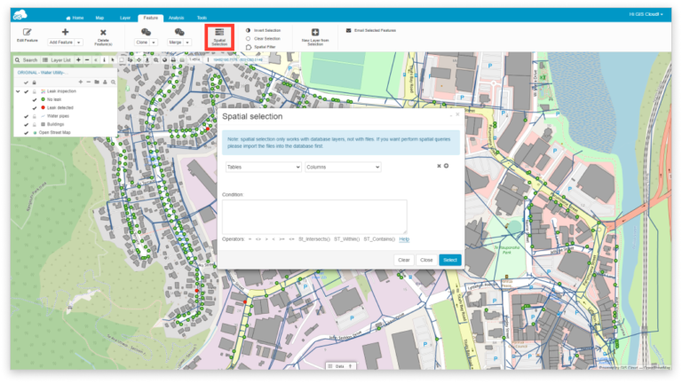 Spatial Selection in Map Editor – GIS Cloud Learning Center