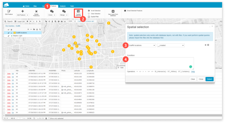 Spatial Selection examples – GIS Cloud Learning Center