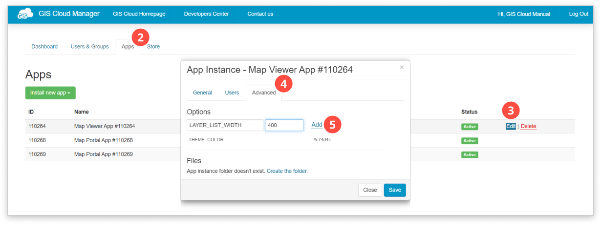 Supported customization options – GIS Cloud Learning Center