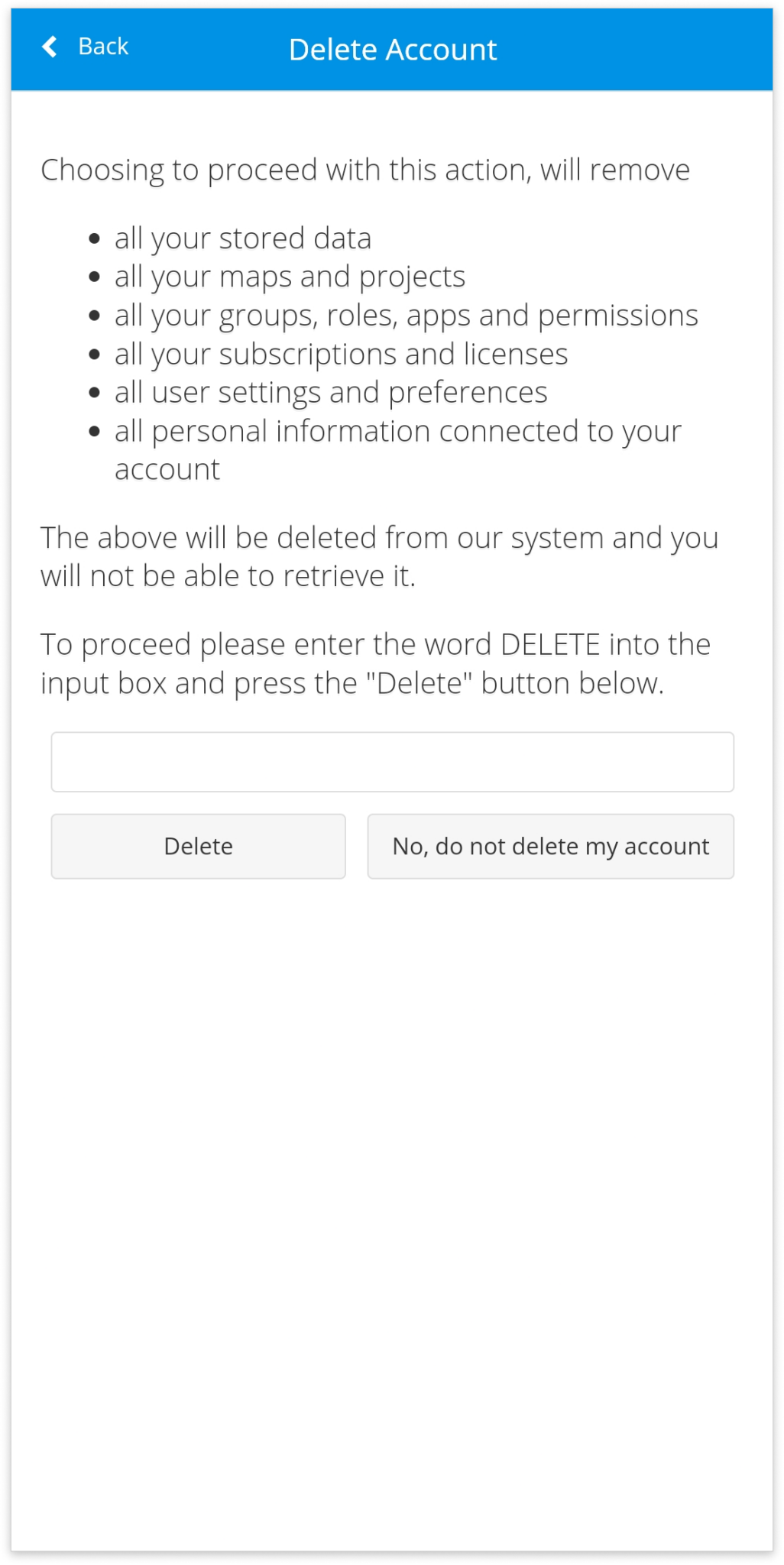 How to delete an account? – GIS Cloud Learning Center