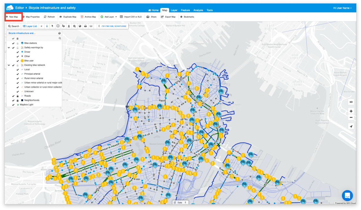 New Map – GIS Cloud Learning Center