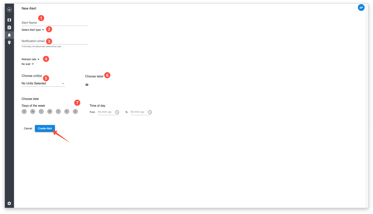 How to create an Alert in GIS Cloud Track – GIS Cloud Learning Center