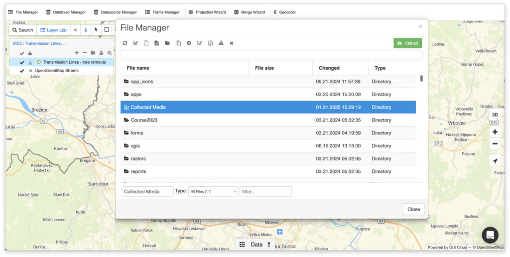 How Collected Media is Stored in the File Manager – GIS Cloud Learning Center